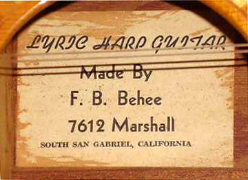 Behee Lyric Harp Guitar, an American Lyre Guitar